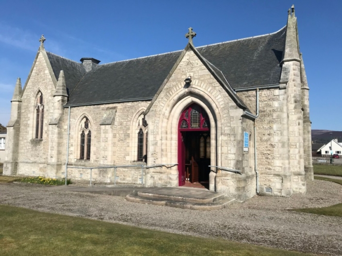 Brora-church-Church with doors open - Dornoch Cathedral